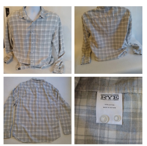 Shirts | Men Hawker Rye Mahoney Brushed Flannel Shirt Light Grey Size ...